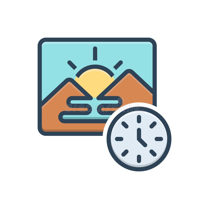 Color Illustration Icon for Morning, before Noon and Dawn Stock ...