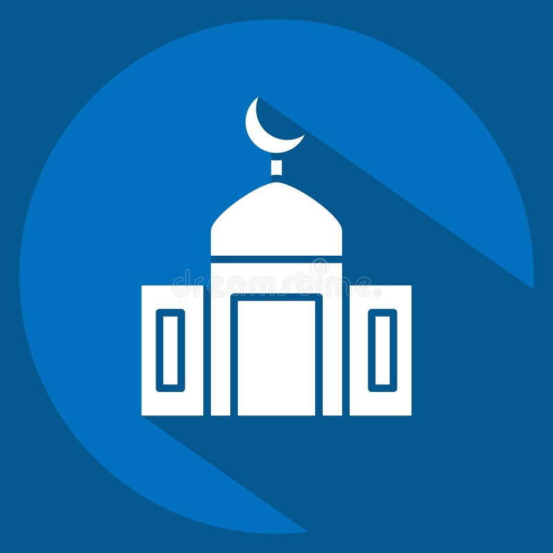 Icon Mosque. Related To Ramadan Symbol. Long Shadow Style. Simple ...