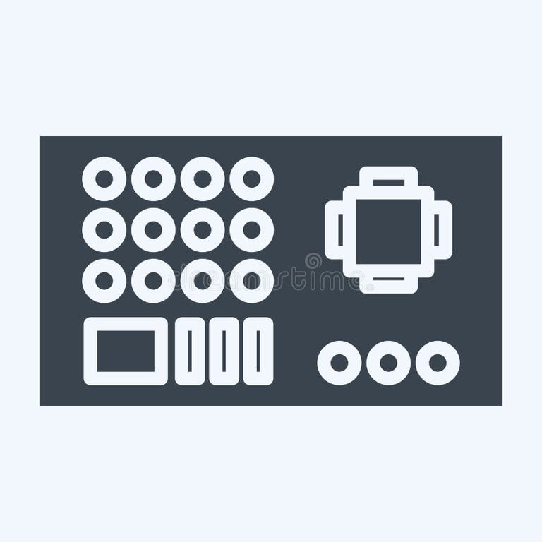 Icon Motherboard. Suitable for Computer Components Symbol. Glyph Style ...