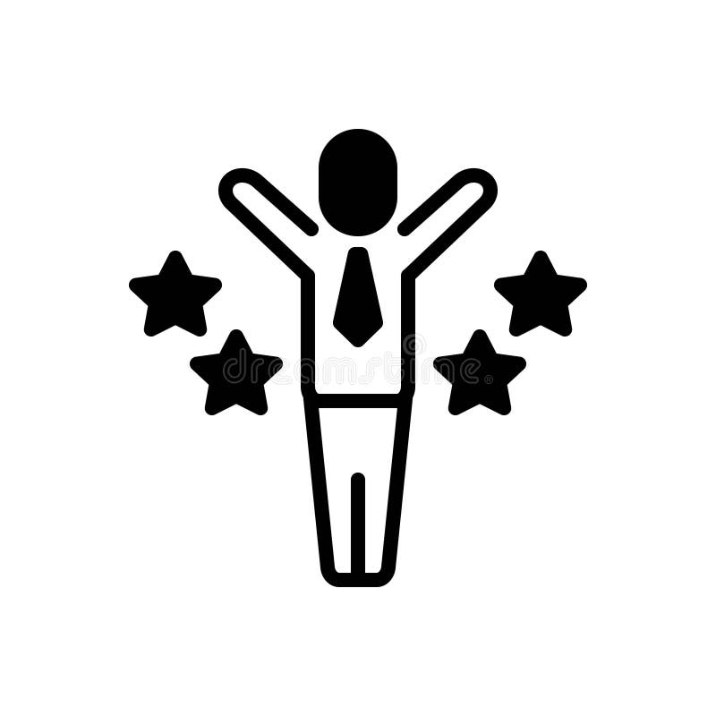 Black Solid Icon for Motivated, Induce and Confident Stock Vector ...