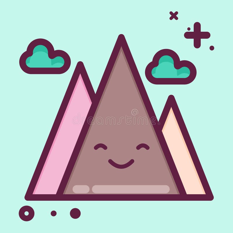 Icon Mountain. Suitable for Summer Symbol. MBE Style. Simple Design ...
