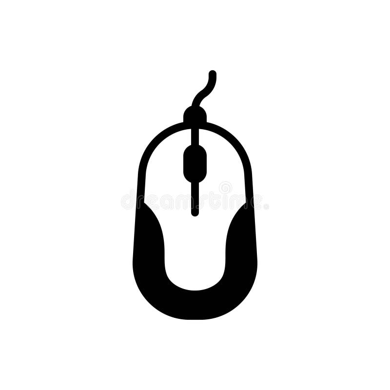 Black Solid Icon for Mouse, Scroll and Wireless Stock Vector ...