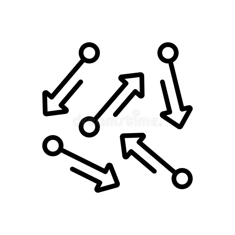 Black Line Icon for Movement, Motion and Ahead Stock Vector ...