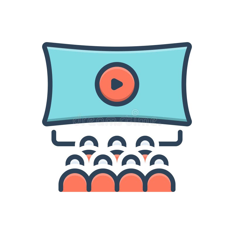 Color Illustration Icon for Movie, Multimedia and Video Stock ...