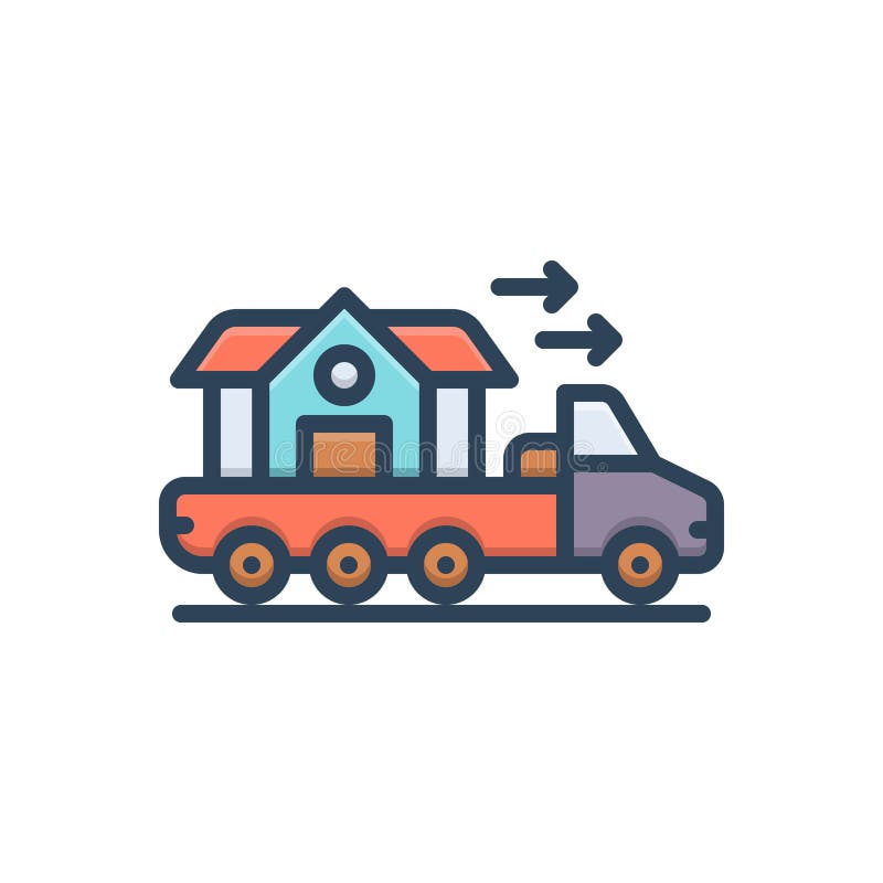 Color Illustration Icon for Moving, Movable and Truck Stock Vector ...