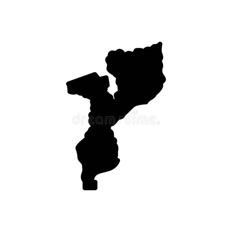 Black Solid Icon for Mozambique, Africa and Map Stock Vector ...