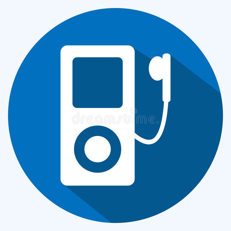 Icon Mp3 Player. Suitable for Music Symbol. Long Shadow Style. Simple ...