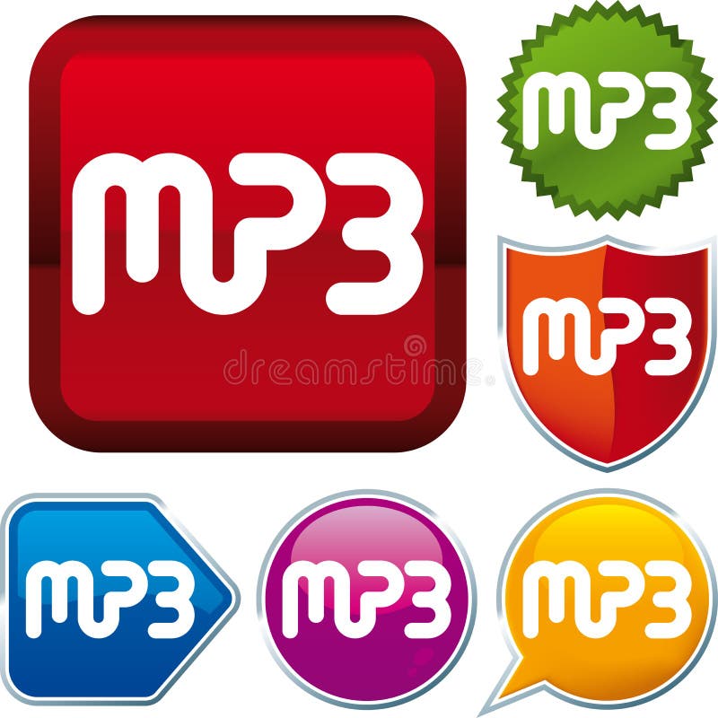 Icon MP3 stock vector. Illustration of orange, isolated - 27166846