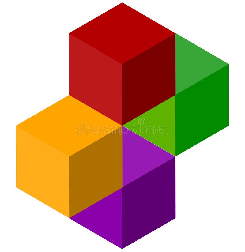 3d Isometric Cubes As Construction, Construct, Building, Technology ...