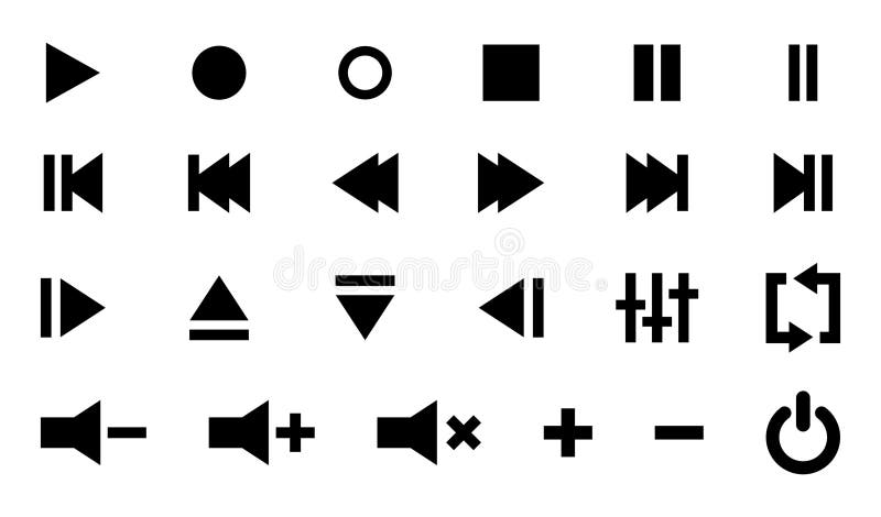 Multimedia Navigation Buttons Stock Vector - Illustration of panel ...