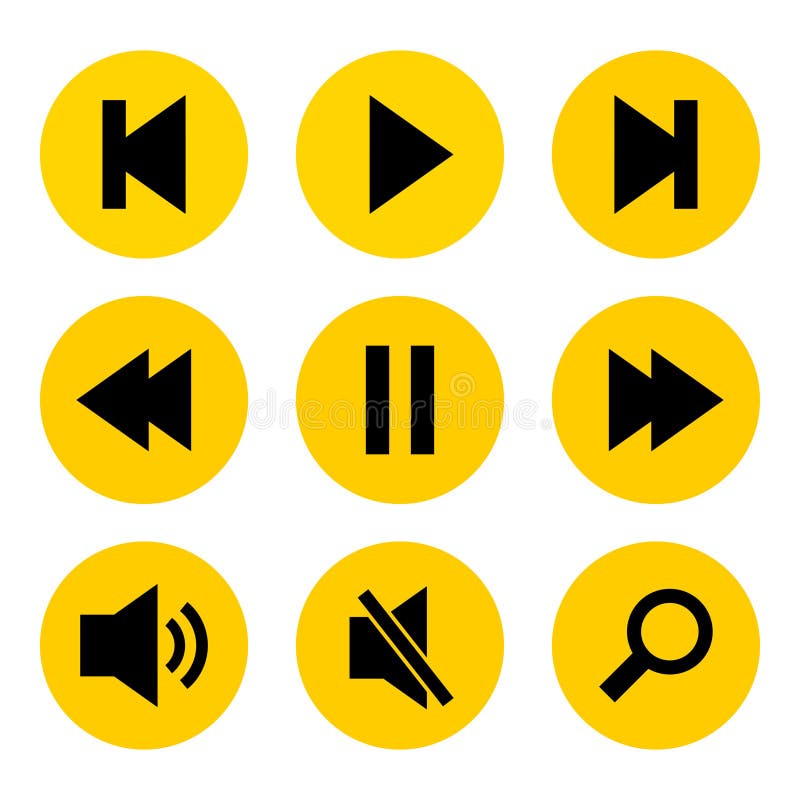 Multimedia Navigation Buttons Stock Vector - Illustration of buttons ...