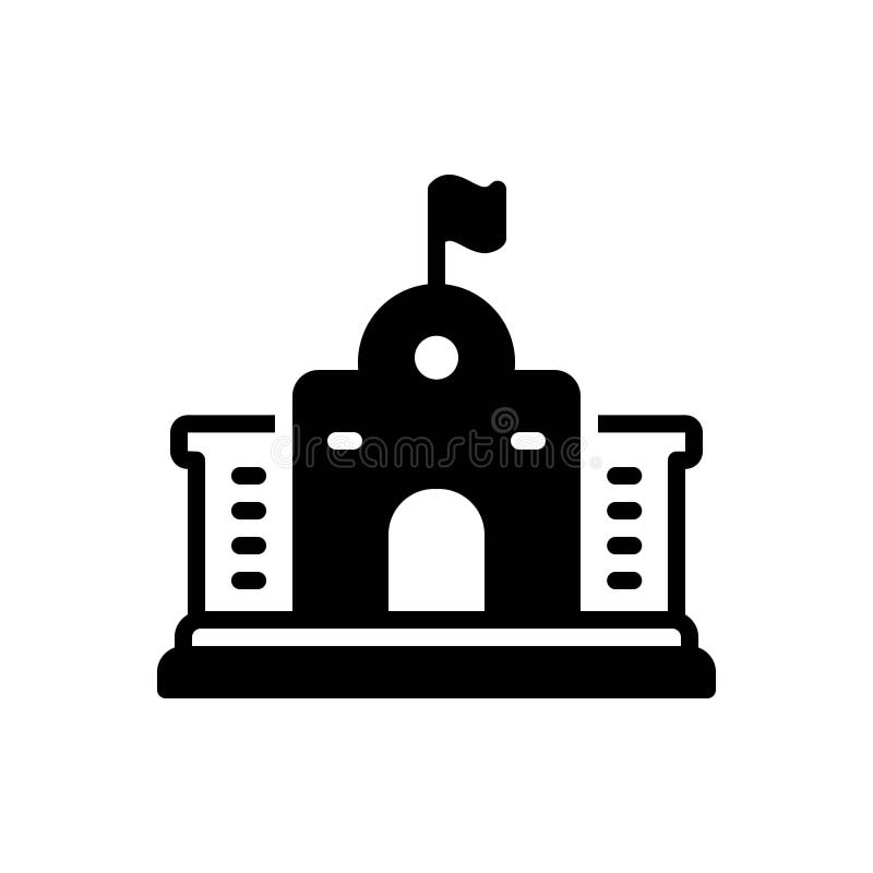 Black Solid Icon for Municipal, Civil and Embassy Stock Vector ...