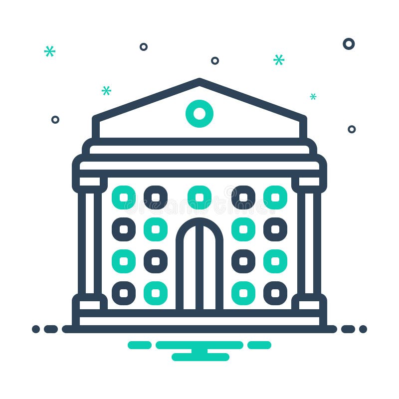 Mix Icon for Museums, Building and University Stock Vector ...