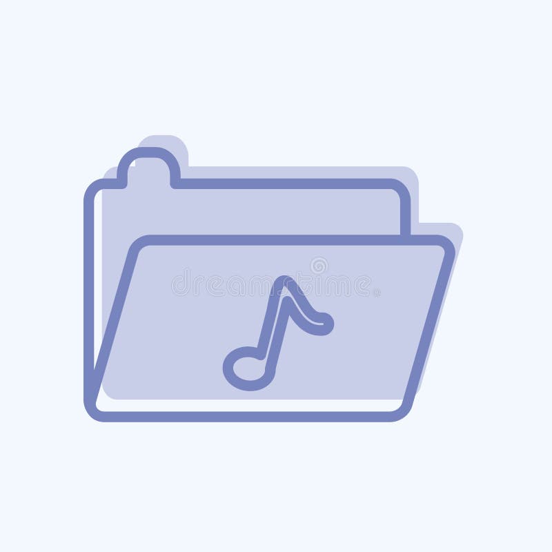 Icon Music Folder. Suitable for Music Symbol. Two Tone Style. Simple ...