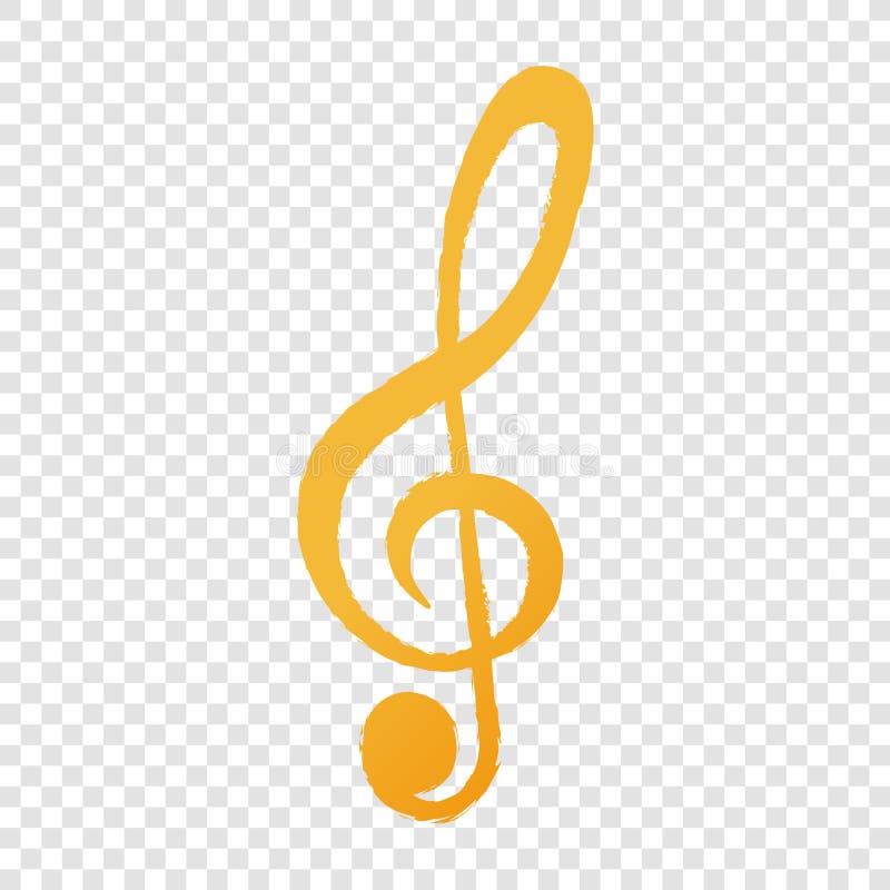 Icon of Music Note Clef on White Background Stock Vector - Illustration ...
