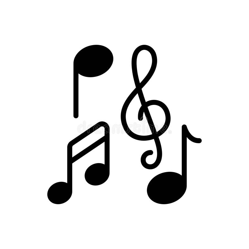 Black Solid Icon for Musical Note, Notation and Clefs Stock Vector ...