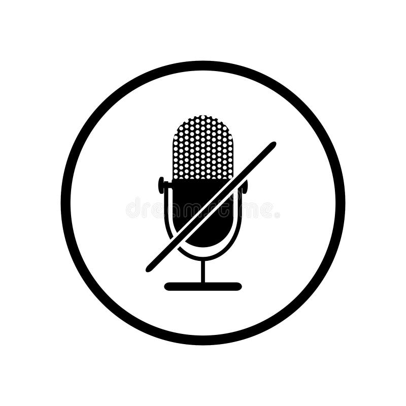 Icon of the Mute Microphone. Symbol, Sign. Vector Illustration. Stock ...
