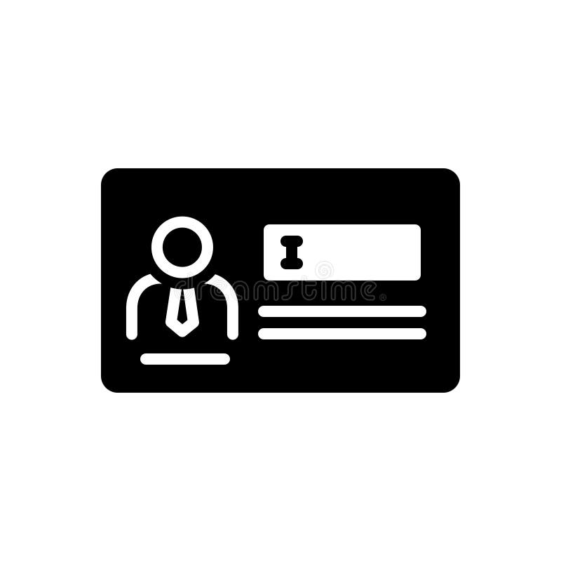 Black Solid Icon for Name, Title and First Stock Vector - Illustration ...