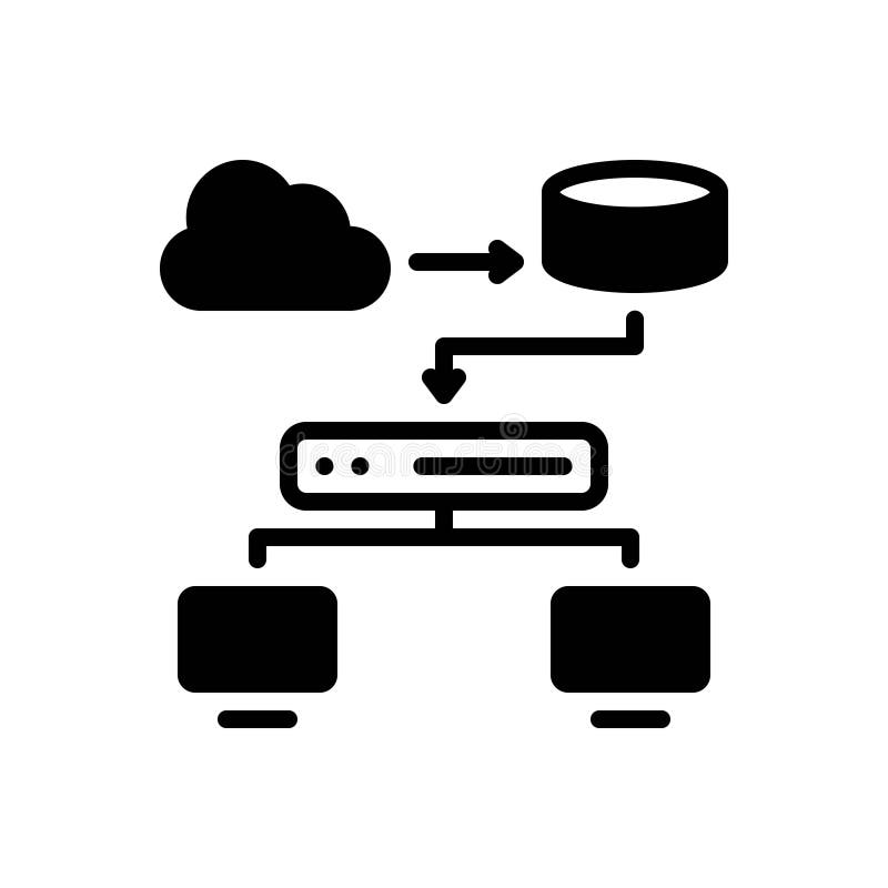 Black Solid Icon for Nat, Networking and Connected Stock Vector ...