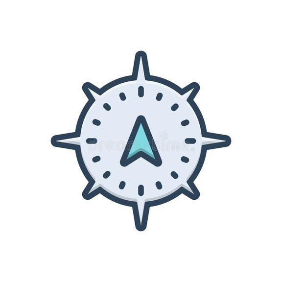 Color Illustration Icon for Navigation, Compass and Location Stock Vector - Illustration of ...