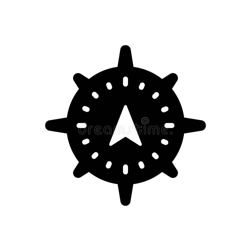 Black Solid Icon for Navigation, Compass and Geolocation Stock ...
