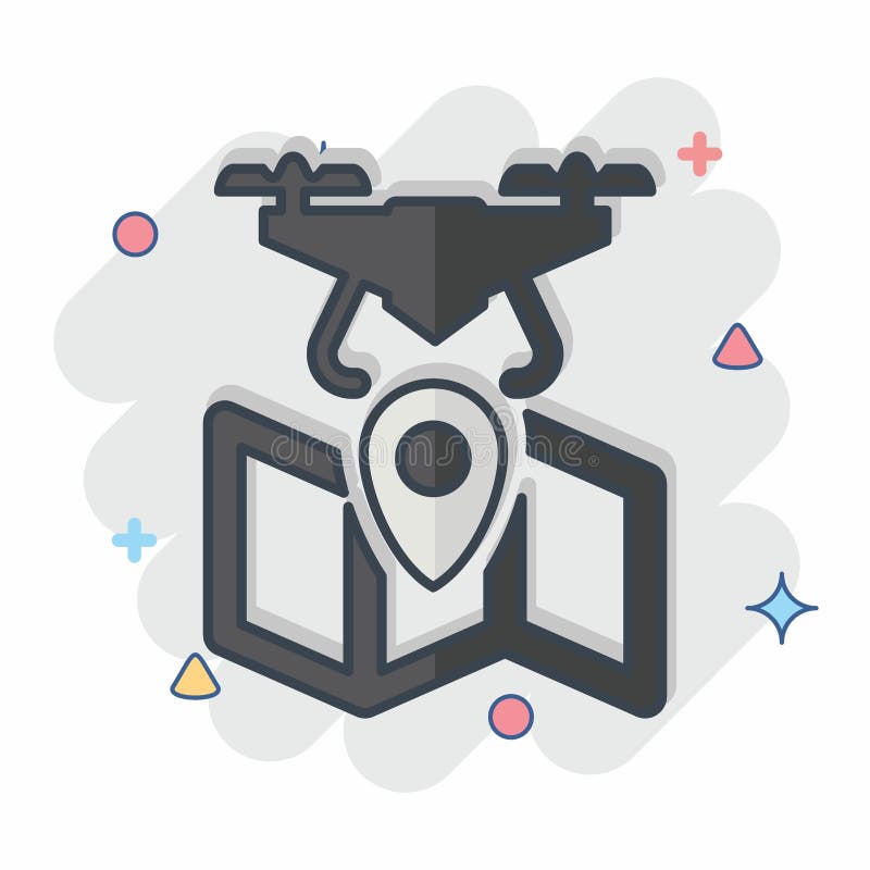 Icon Navigation. Related To Drone Symbol. Comic Style. Simple Design ...