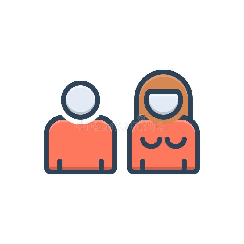 Color Illustration Icon for beside, Near and One Side Stock ...