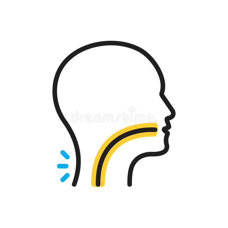 Multi Color Icon for Neck, Scrag and Biology Stock Illustration ...