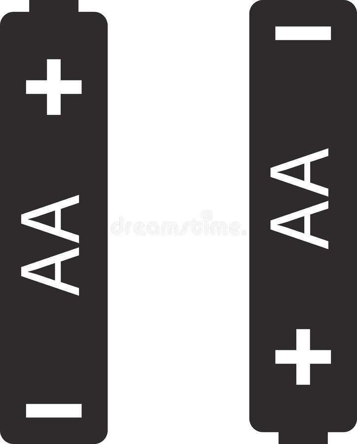 The Icon of the Negative Charge of the AA Battery. Stock Vector ...