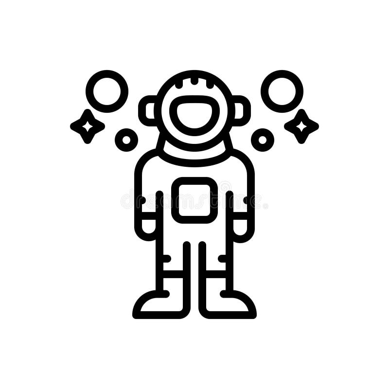 Black Line Icon for Neil, Astronaut and Man Stock Vector - Illustration ...