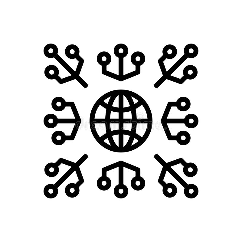 Mix Icon for Global Data, Global and Network Stock Illustration ...