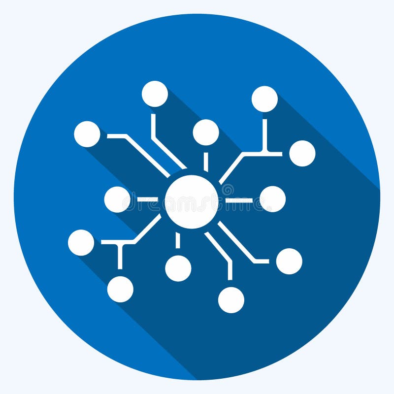 Icon Neural Network. Related To Machine Learning Symbol. Long Shadow ...