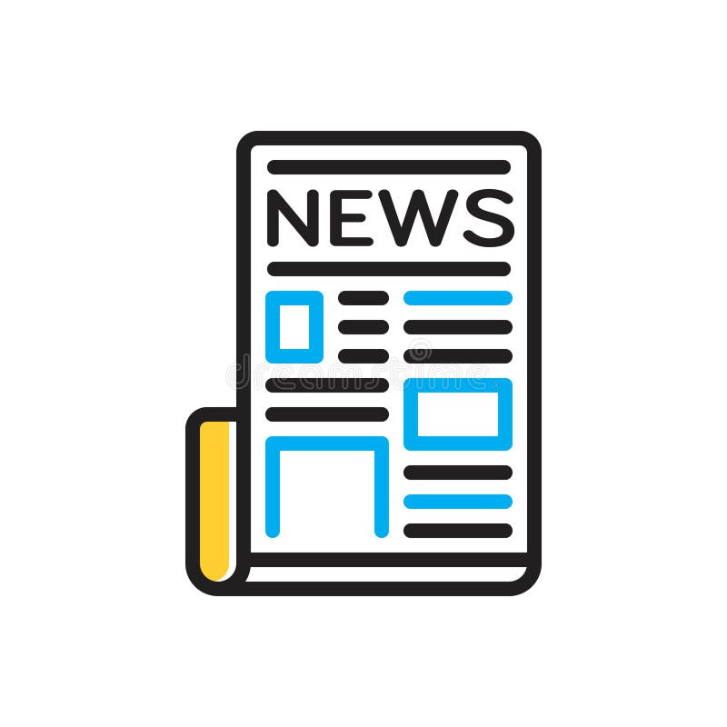 Multi Color Icon for Newspaper, Tabloid and News Stock Illustration ...