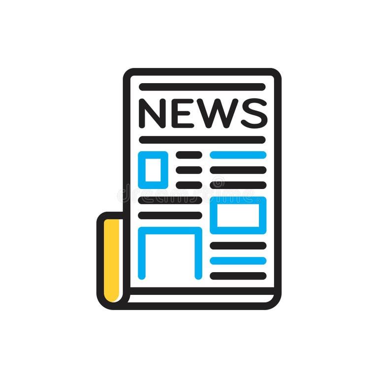 Multi Color Icon for Newspaper, Tabloid and News Stock Illustration ...