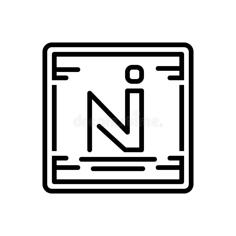 Black Line Icon for Ni Metallic, Table and Element Stock Vector ...