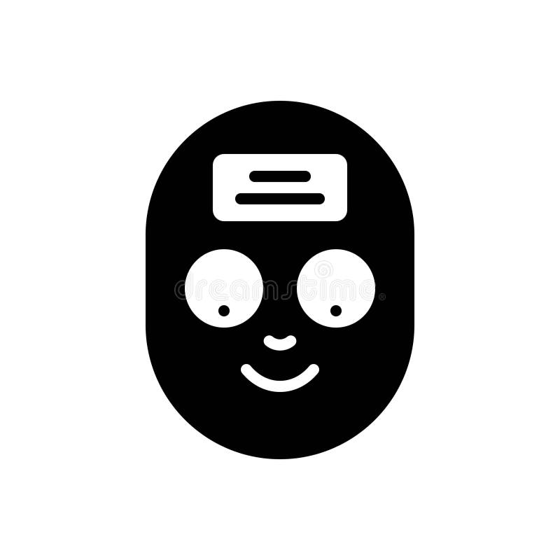 Black Solid Icon for Nickname, Forehead and Title Stock Vector ...