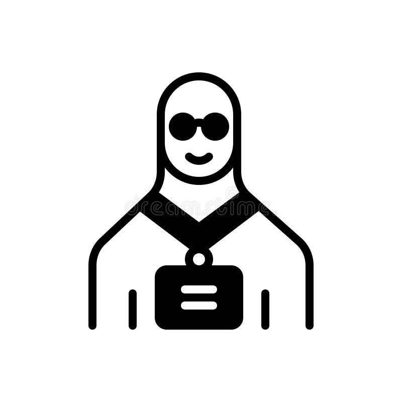 Black Solid Icon for Nickname, User and Id Card Stock Vector ...