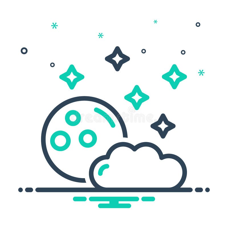 Mix Icon for Night, Dark and Sunset Stock Vector - Illustration of ...