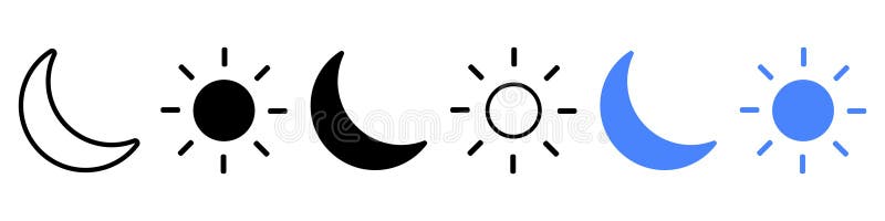 Night Mood Light Mood Icon Vector Day Night Icon Set Dark and Light ...