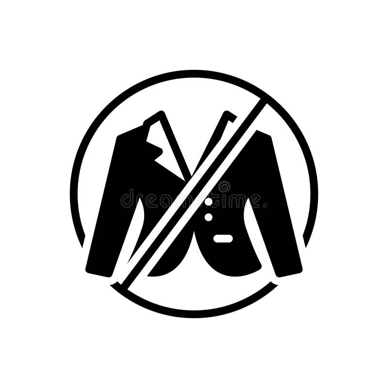 Black Solid Icon for No Dress Code, Dress and Clothing Stock ...