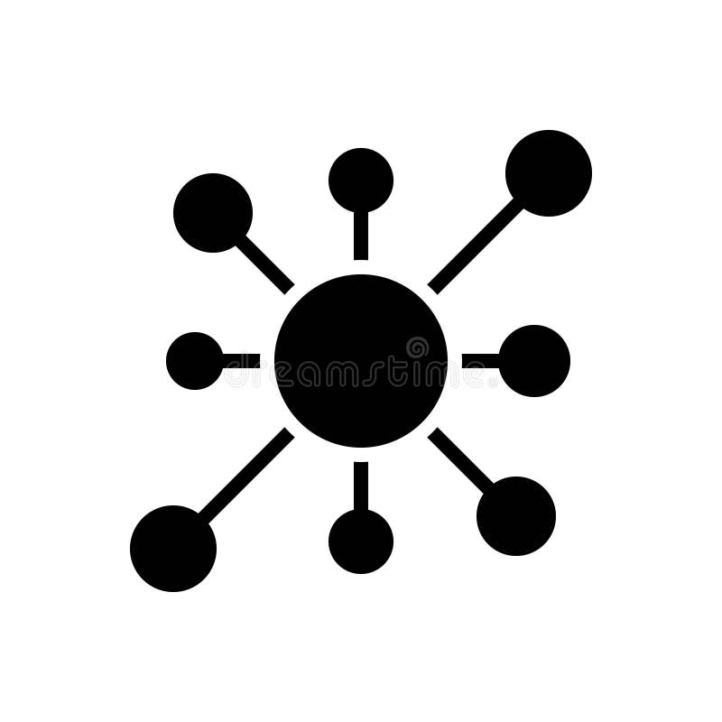 Black Solid Icon for Node, Network and Link Stock Vector - Illustration ...