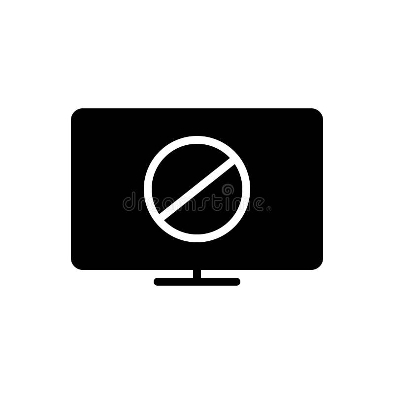 Black Solid Icon for None, Ban and Caution Stock Illustration ...