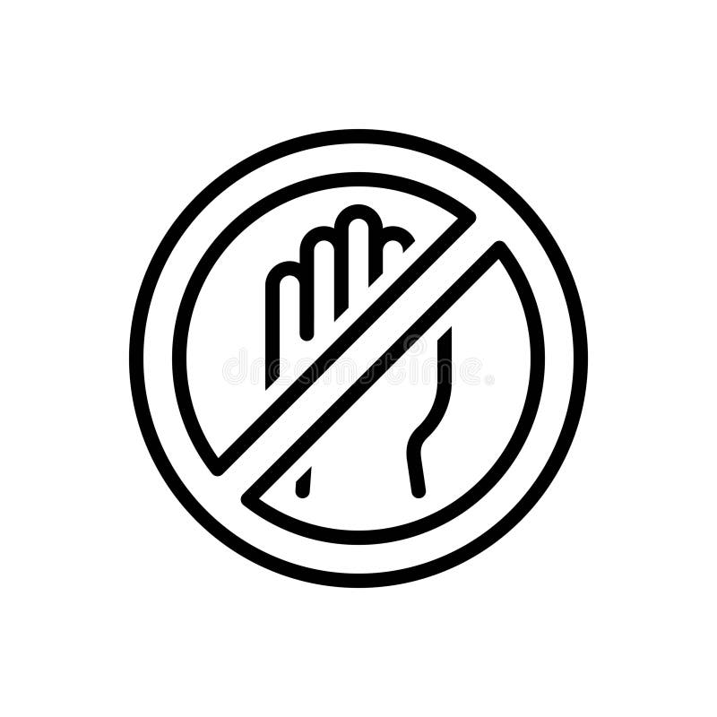 Black Line Icon for Not Allowed, Restrict and Entry Stock Illustration ...