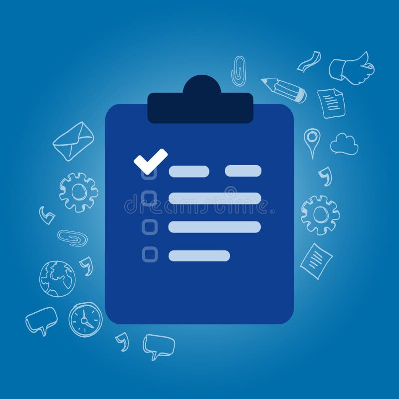 Icon of Notepad Board Check List Goals Plan Check Mark Illustration ...