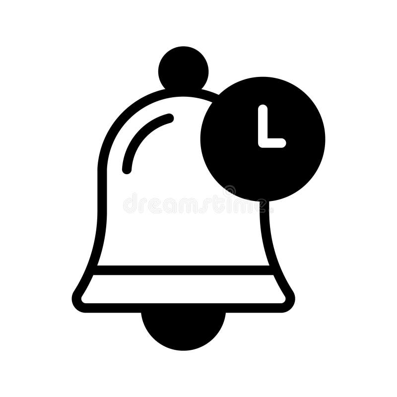 Icon of a Notification Bell with a Small Clock Symbol Overlaid Stock ...