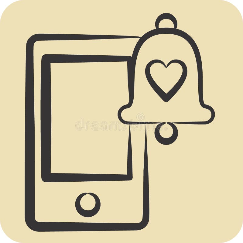 Icon Notification. Related To Ring Symbol. Hand Drawn Style. Simple ...