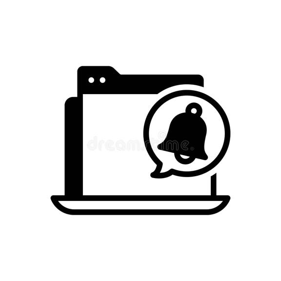Black Solid Icon for Notify, Inform and Report Stock Vector ...