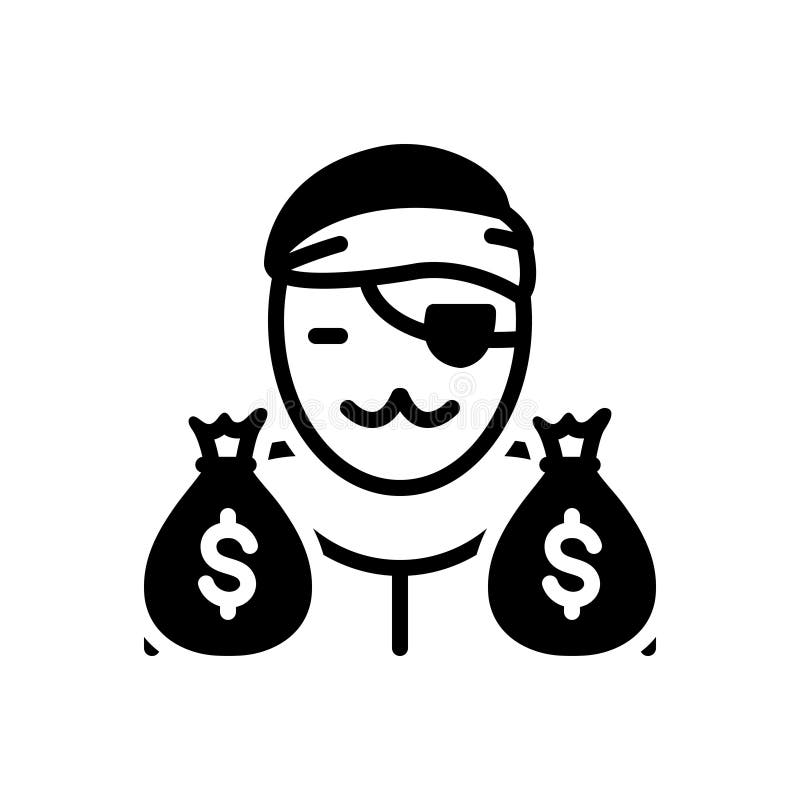 Black Solid Icon for Notorious, Gangster and Loot Stock Vector ...
