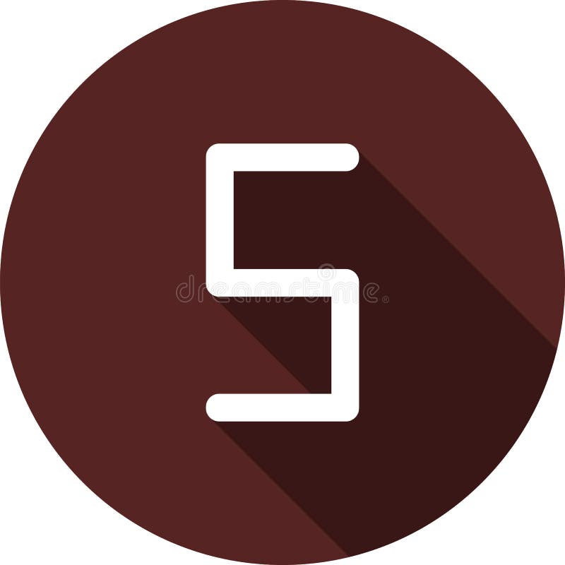 Icon with the Number Five on a Circle of Maroon, Vector Image Stock ...