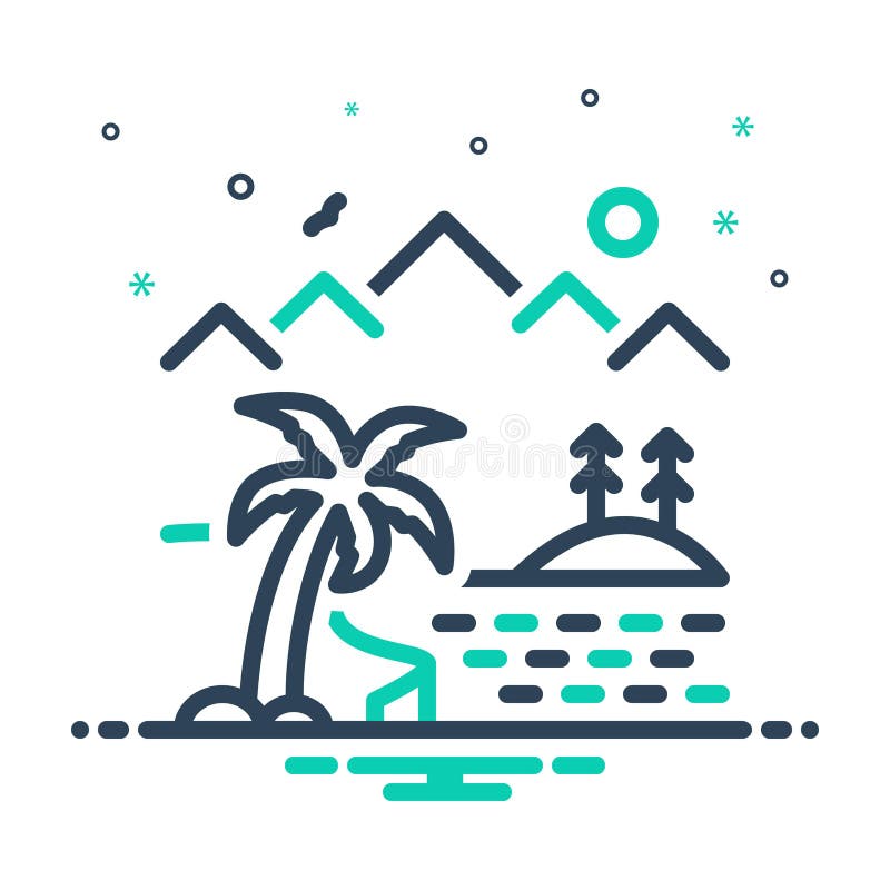Mix Icon for Oasis, Saudi and Desert Stock Vector - Illustration of ...